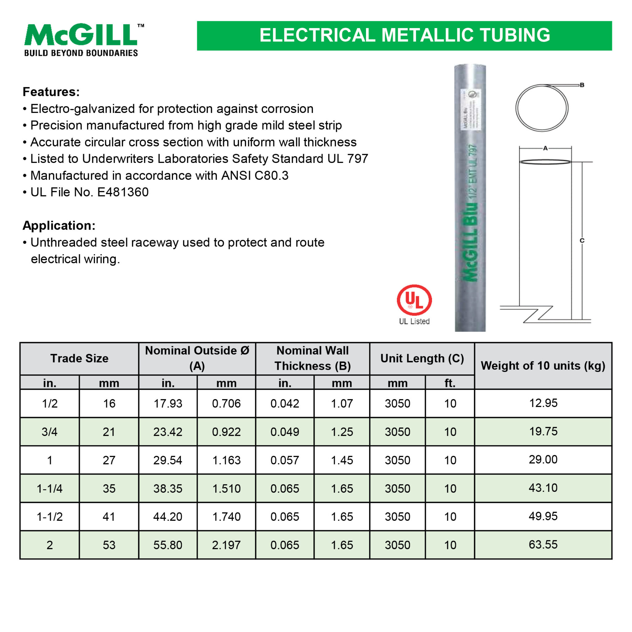 McGill - EMT Pipe - Zenith United