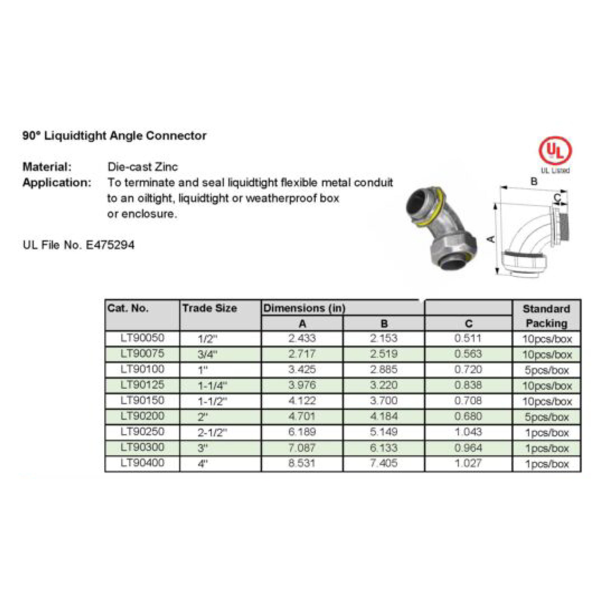 McGill - Liquidtight Connector ( Angle Type) - Zenith United